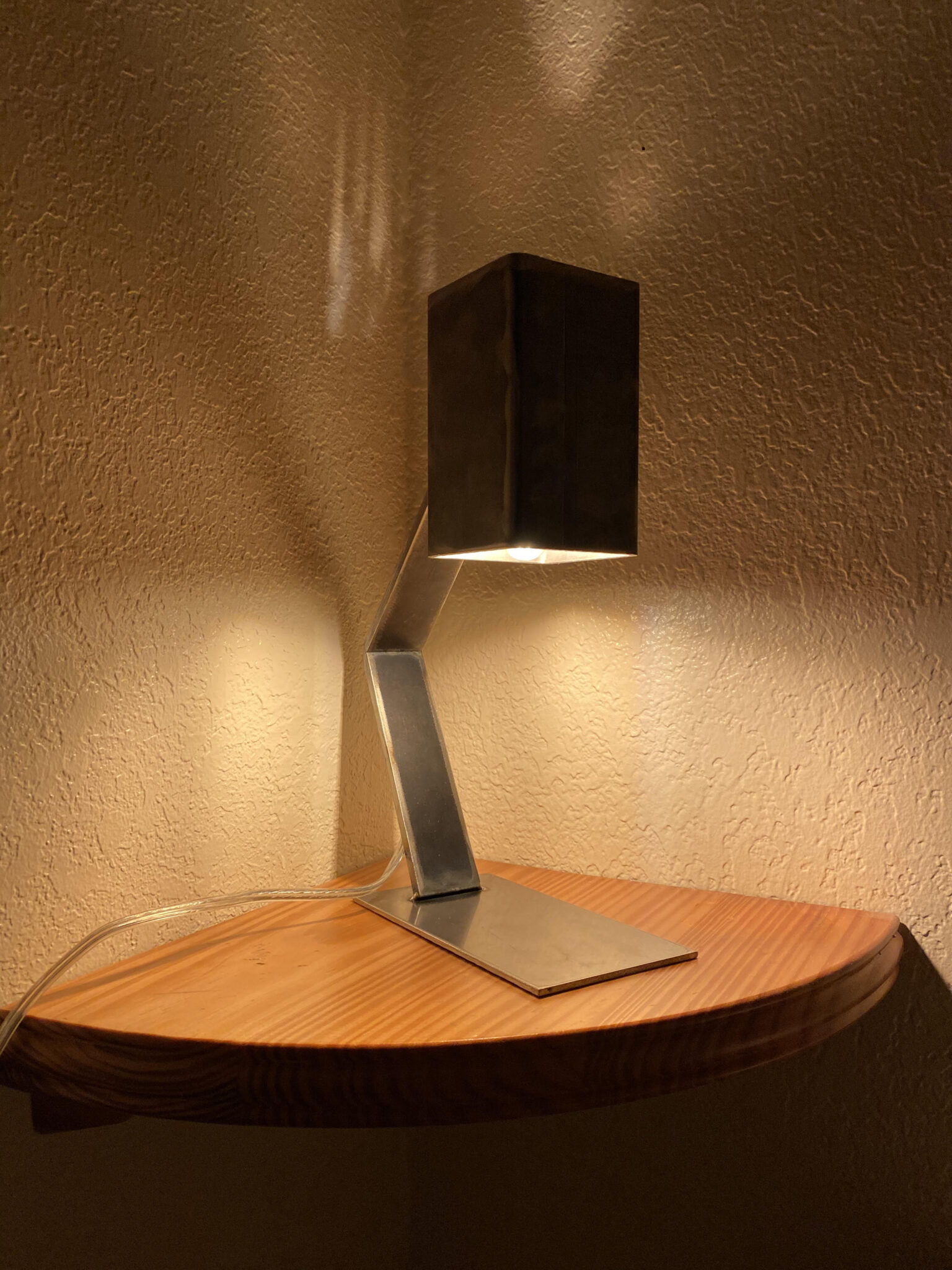 Custom tig welded industrial steel table lamp - Light It Up Designs