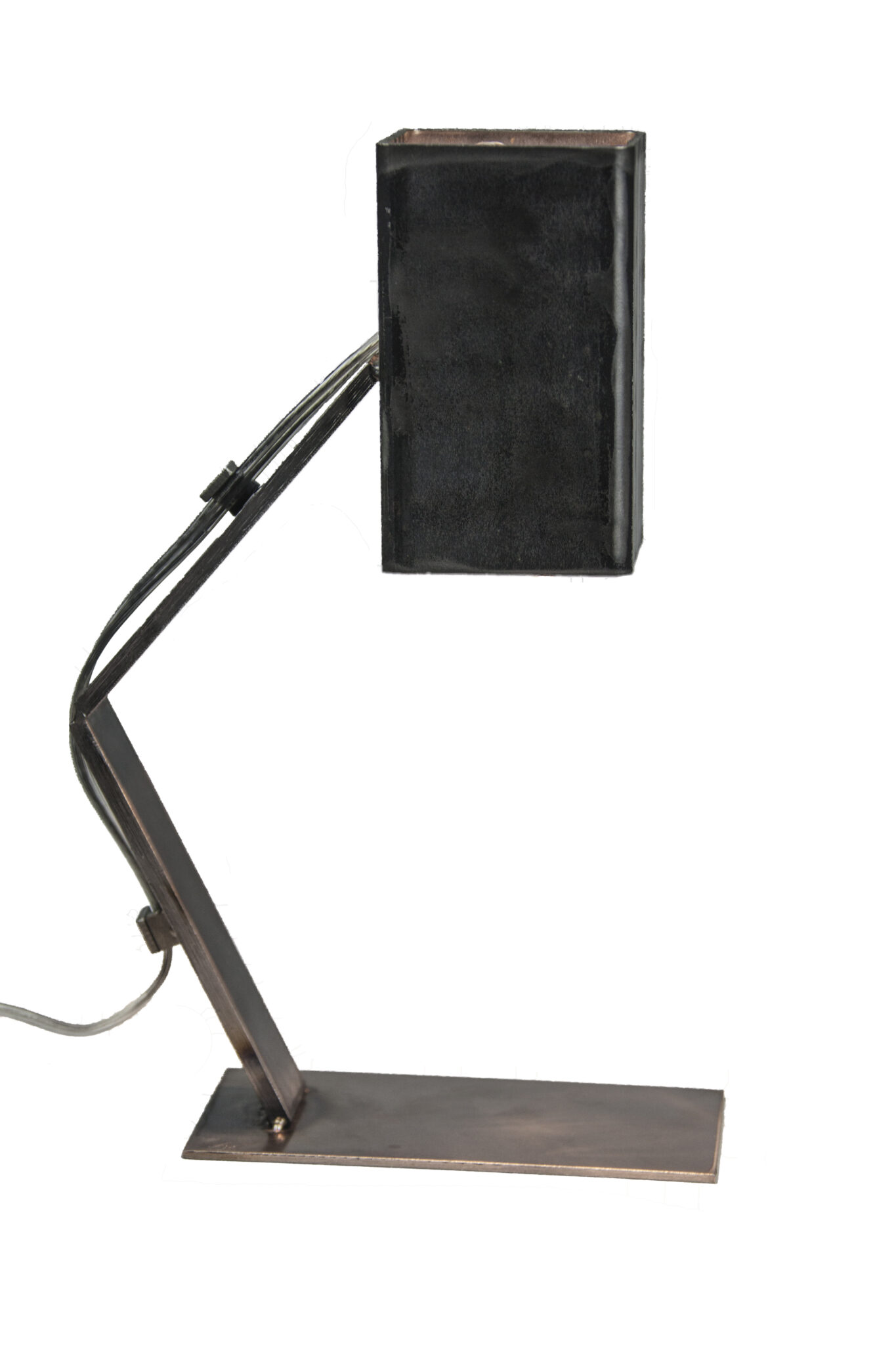 Custom tig welded industrial steel table lamp - Light It Up Designs